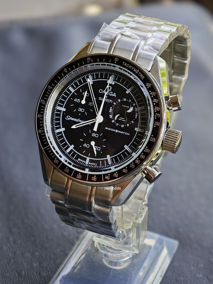 Custom Mod Moonswatch Moonphase 40mm PE50, Men's Fashion, Watches ...