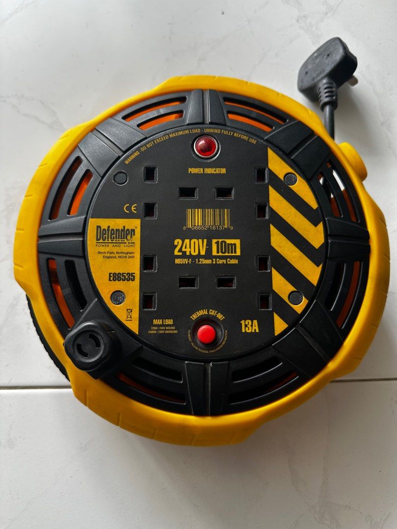 Defender 240V 10m Extension Reel, TV & Home Appliances, Electrical ...