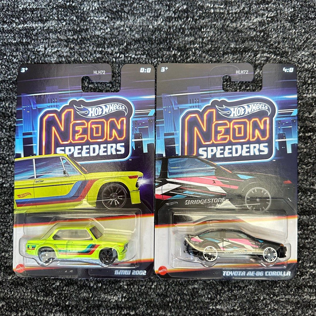 HOT WHEELS NEON SPEEDERS Toyota AE-86 Corolla BMW 2002, Hobbies & Toys ...