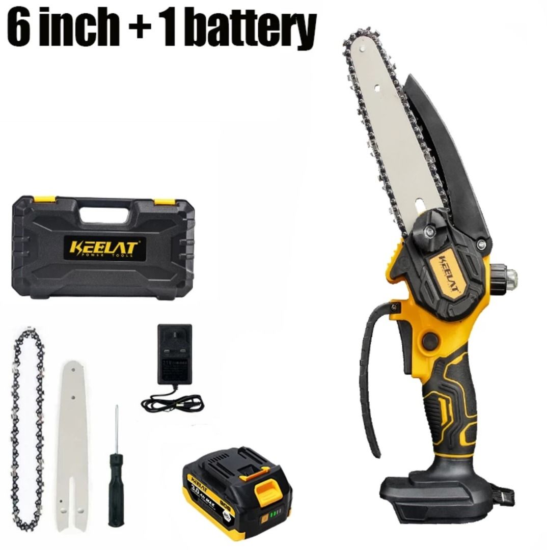 KEELAT 6 Inch Mini Chainsaw Cordless Electric Chain Saw Portable ...