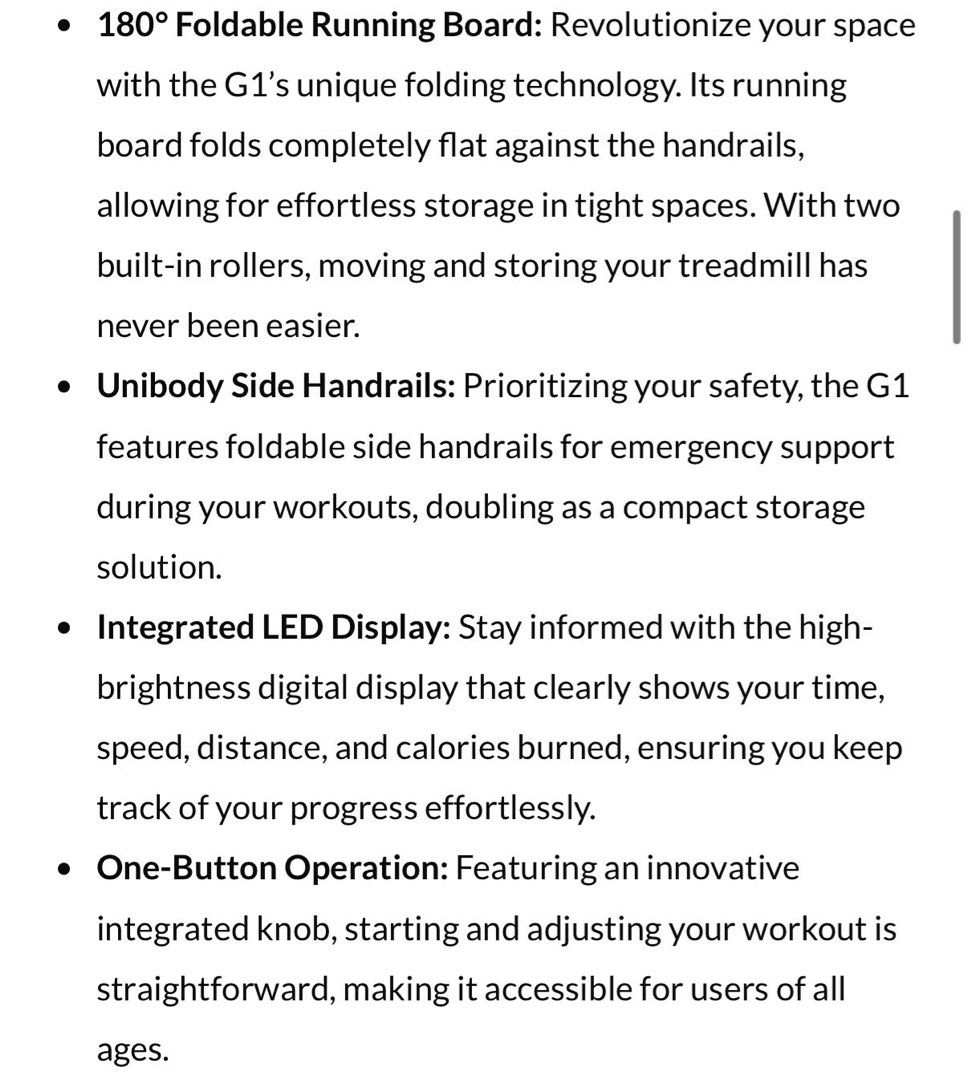 Kingsmith G1 Foldable Treadmill - White, Sports Equipment, Exercise ...