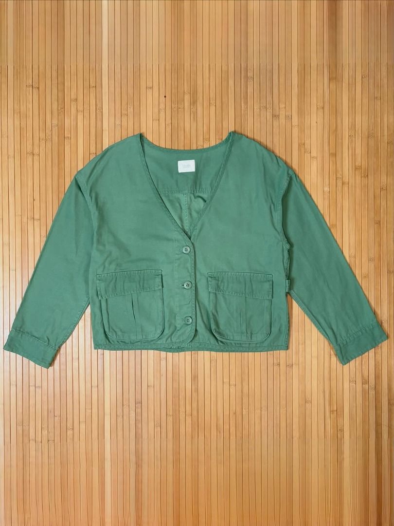 Lowrys Farm Collarless Chore Jacket, Women's Fashion, Coats, Jackets ...
