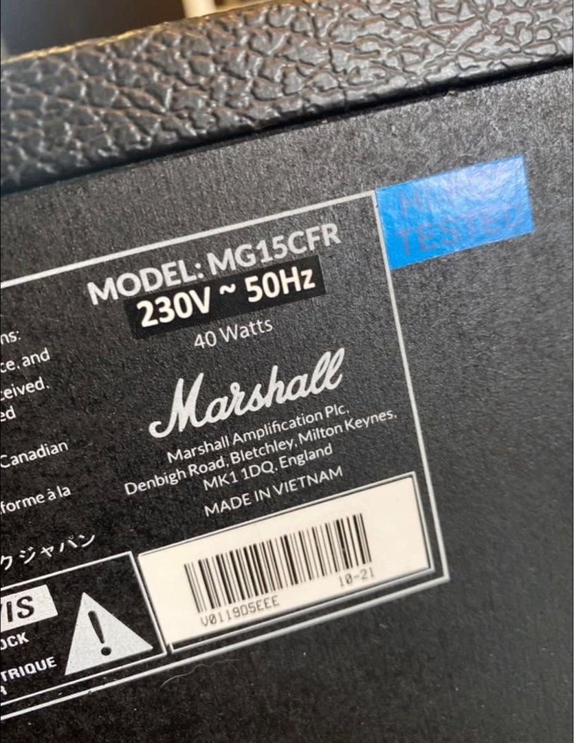 Marshall MG15GR Gold Series 15W Guitar Combo Amplifier w/Spring Reverb ...