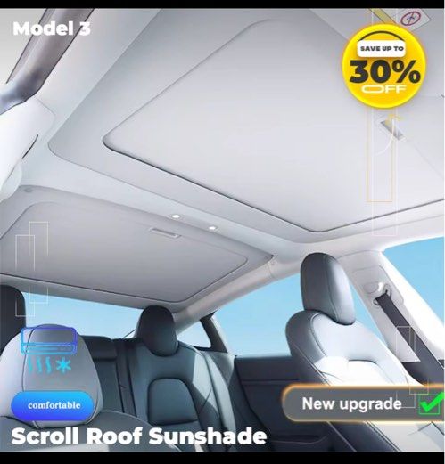 Model 3 2017-2023 retractable sunroof, Car Accessories, Accessories on ...