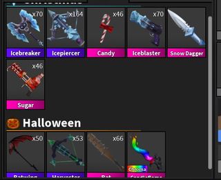 Roblox Murder Mystery 2 (MM2) Godlies Harvester Icepiercer Candy ...