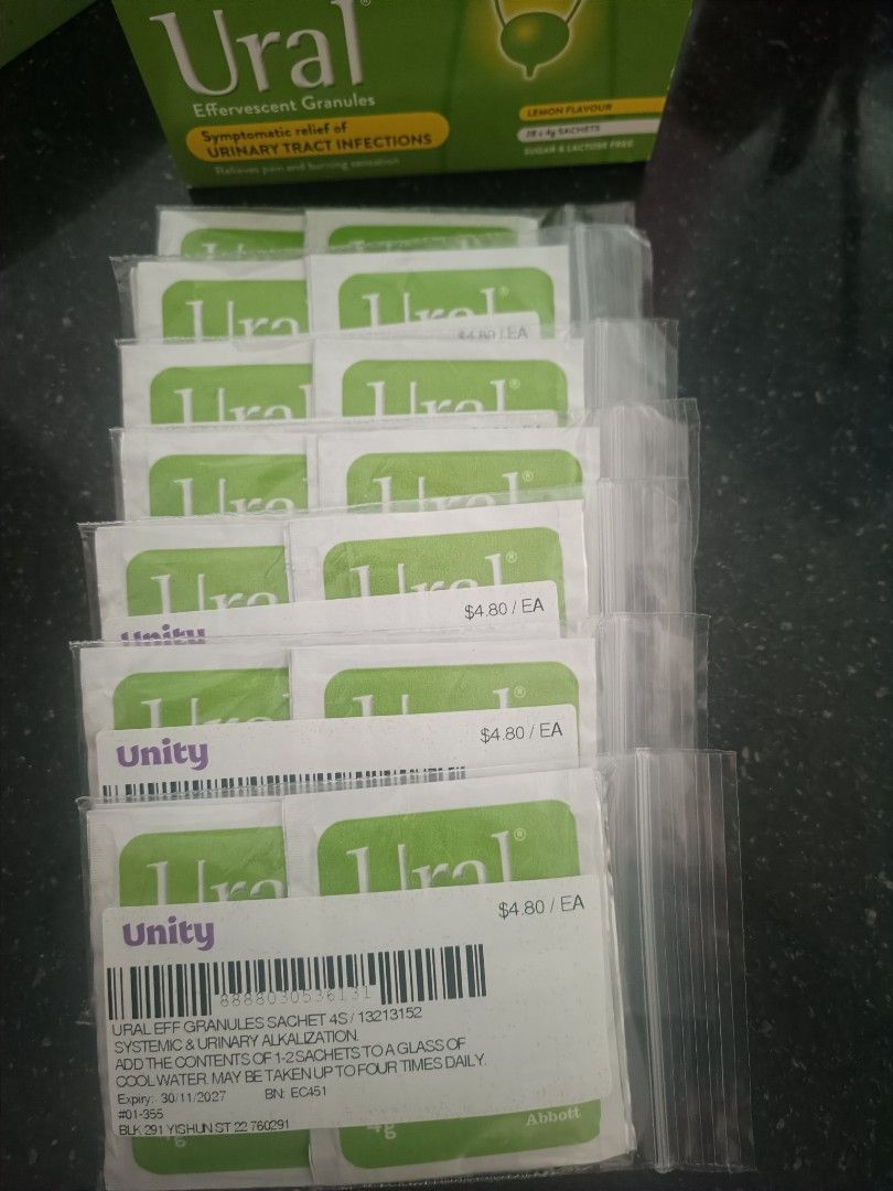 Ural Effervescent Granules for Urinary Tract Infections, Health ...