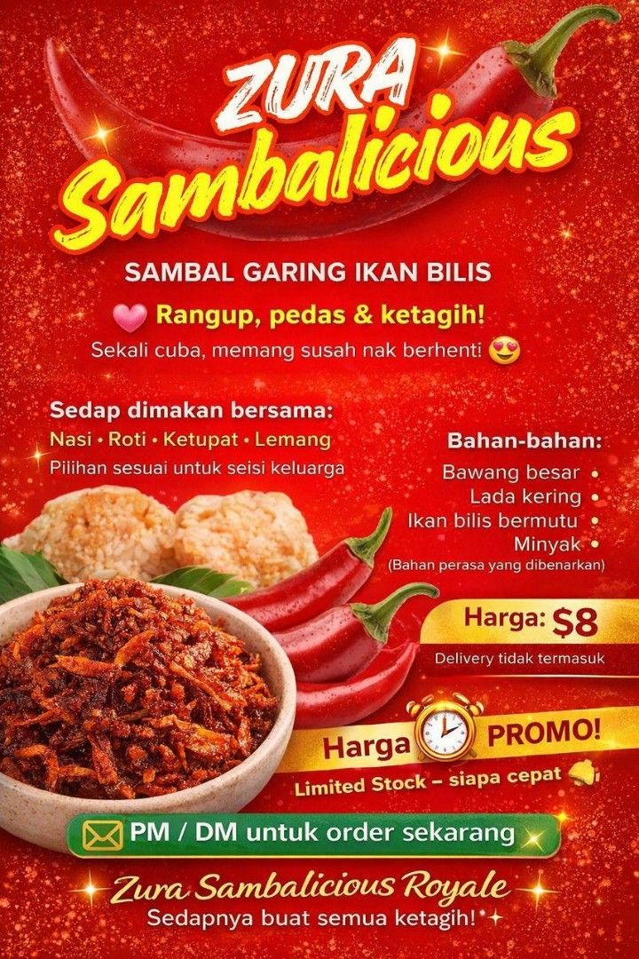 Zura Sambalicious Royale (sambal ikan bilis garing, Food & Drinks ...