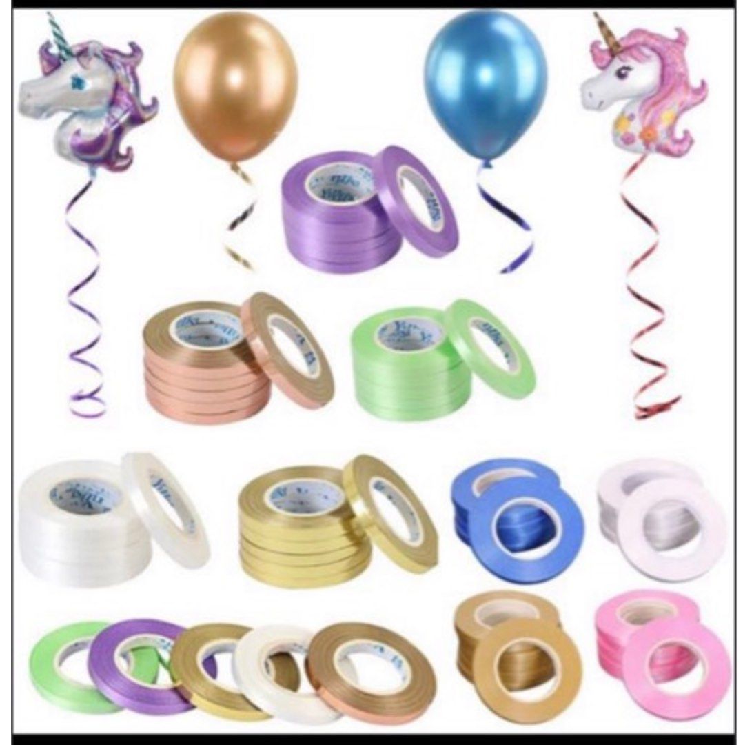 10m Balloon Ribbon Strings in Gold & Rose Gold Balloon Curling Ribbon ...