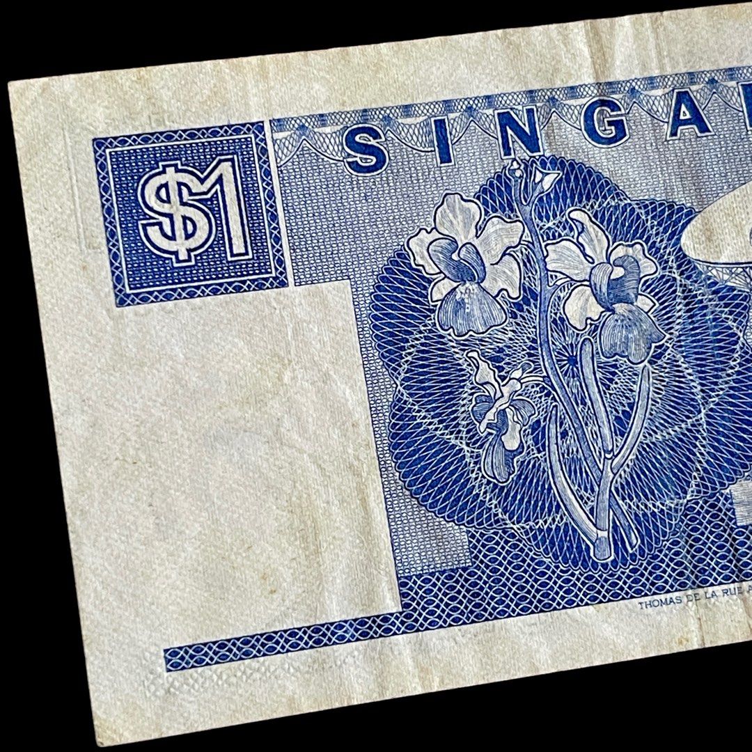 1987 SINGAPORE SHIP 1 DOLLAR A/82 086086 P-18a CIRCULATED > SHA CHUAN ...