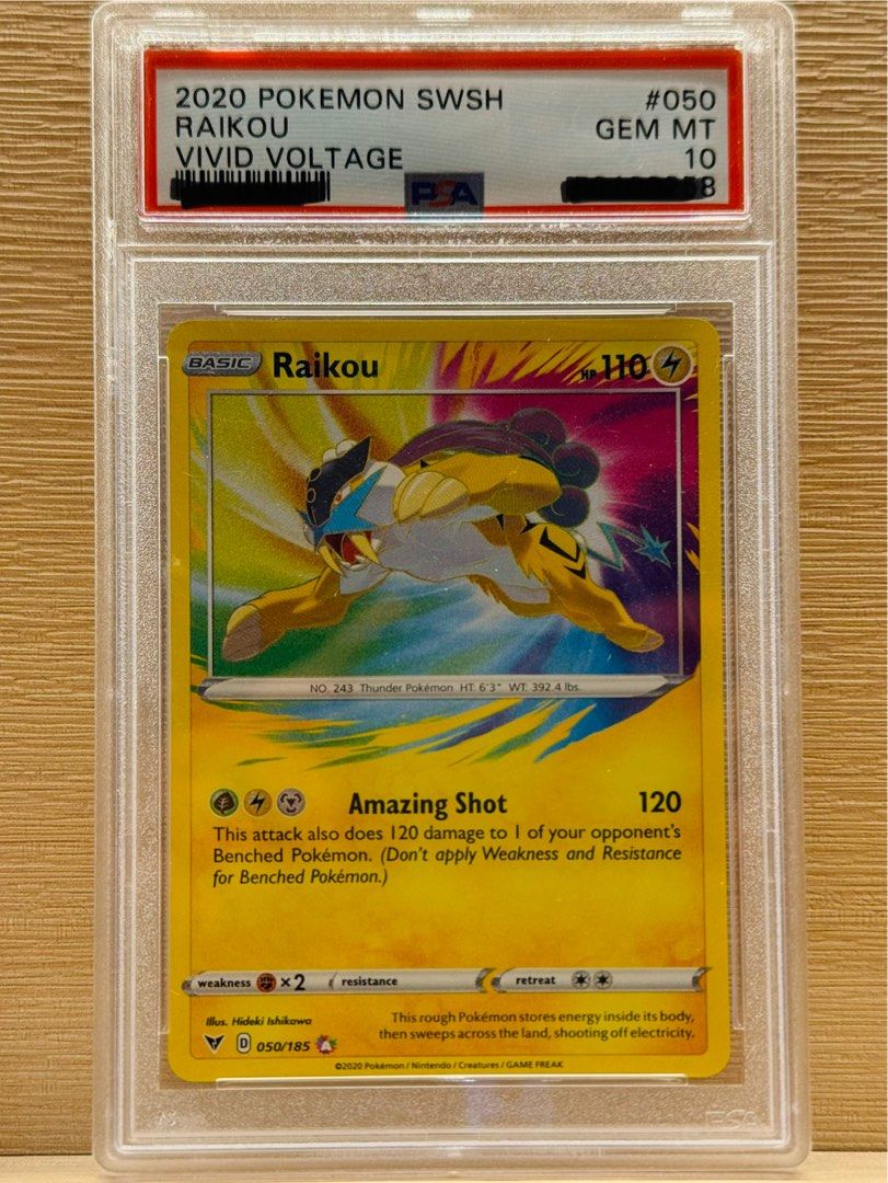 2020 POKEMON SWSH RAIKOU VIVID VOLTAGE (GEM MT PSA10), Hobbies & Toys ...