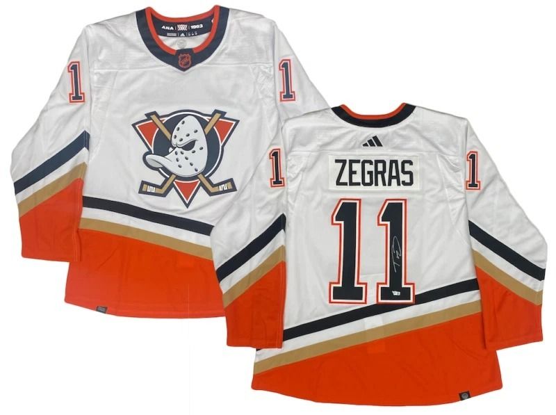 2022-23 Trevor Zegras Autographed Ducks Reverse Retro Authentic Jersey ...