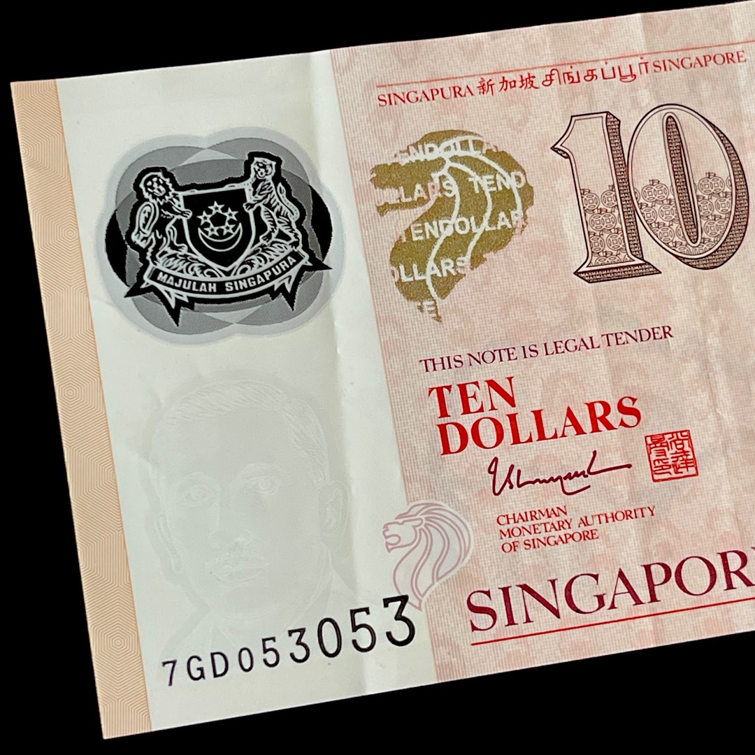 2022 SINGAPORE PORTRAIT 10 DOLLARS 7GD 053053 POLYMER P-48o CIRCULATED ...