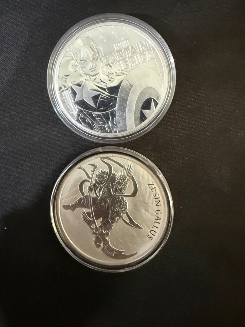2 ounce Silver Coins - Captain America, Tuvalu, Republic of Korea ...