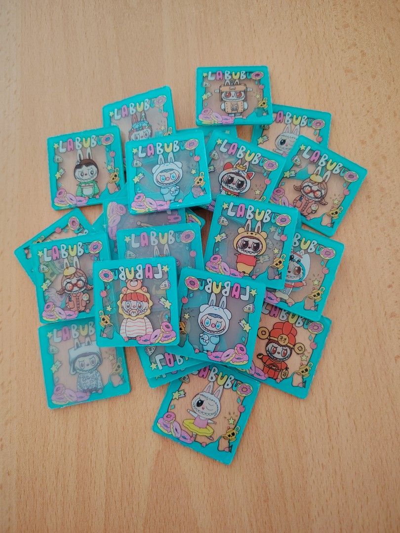 28 pcs of 4 cm Labubu Square Acrylic, Hobbies & Toys, Stationery ...