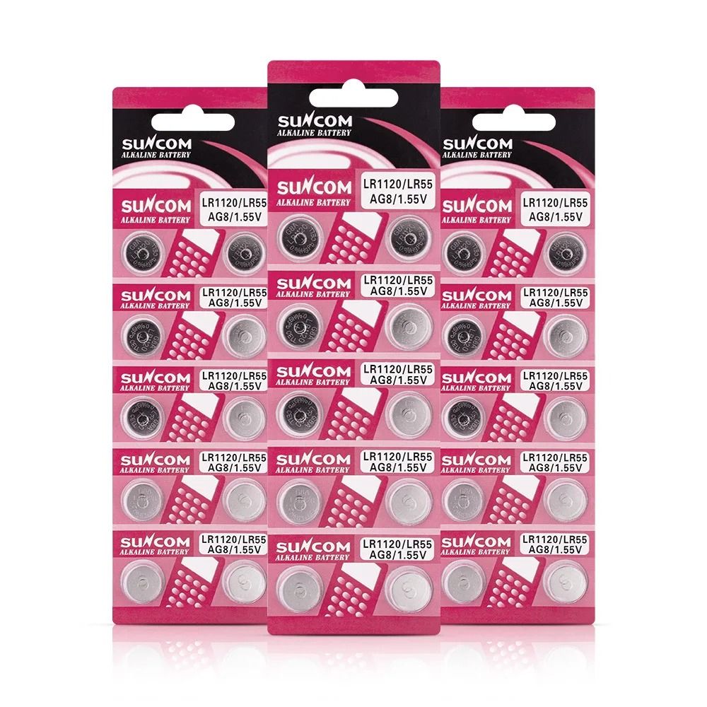 5-50PS 1.55V AG8 40mAh Button Batteries LR1120 391 SR1120 R1120W CX191 ...