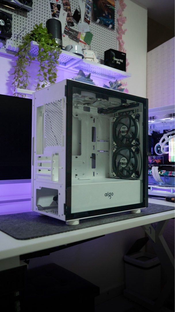 Aigo White PC Case + 5 Fans (M-ATX, ITX), Computers & Tech, Parts ...