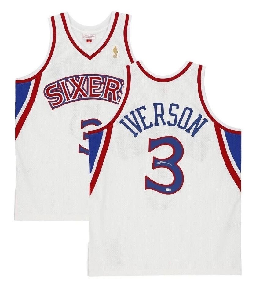 Allen Iverson Autographed 76ers White Authentic Jersey Fanatics ...