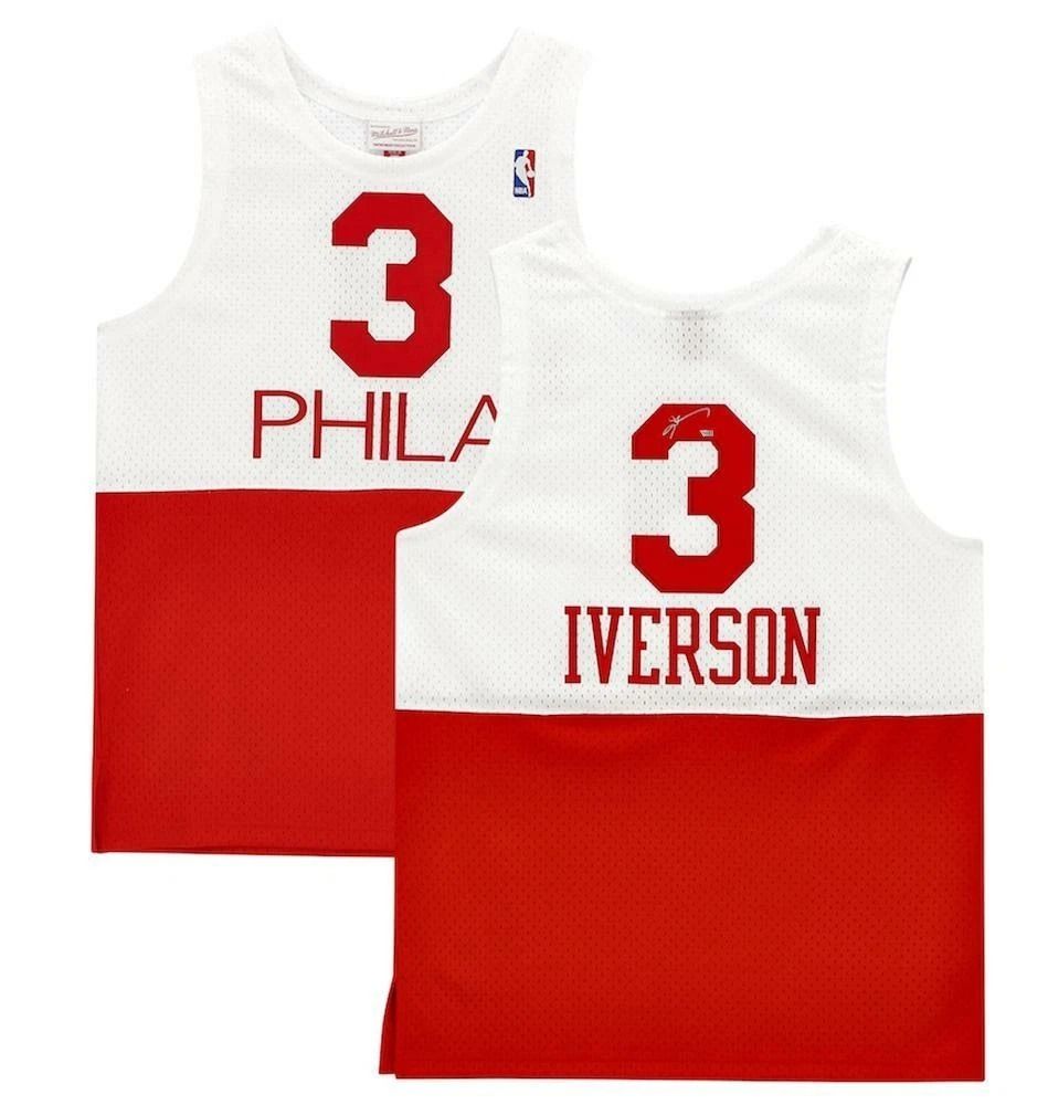 Allen Iverson Autographed 76ers White Red Jersey Fanatics Authentic ...