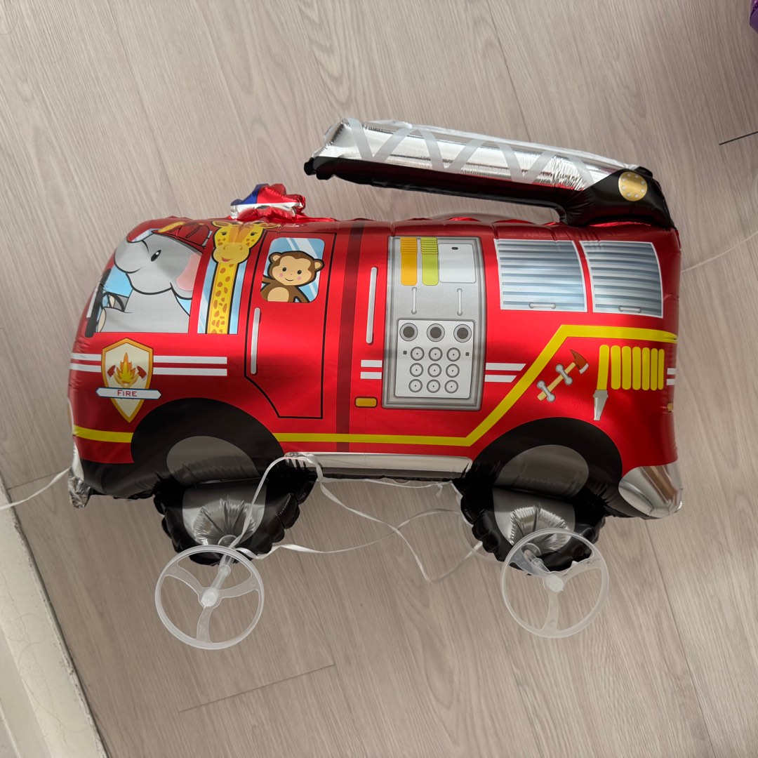 Animal-Themed Foil Balloons on Wheels - Animal Fire Truck, Cat Car ...