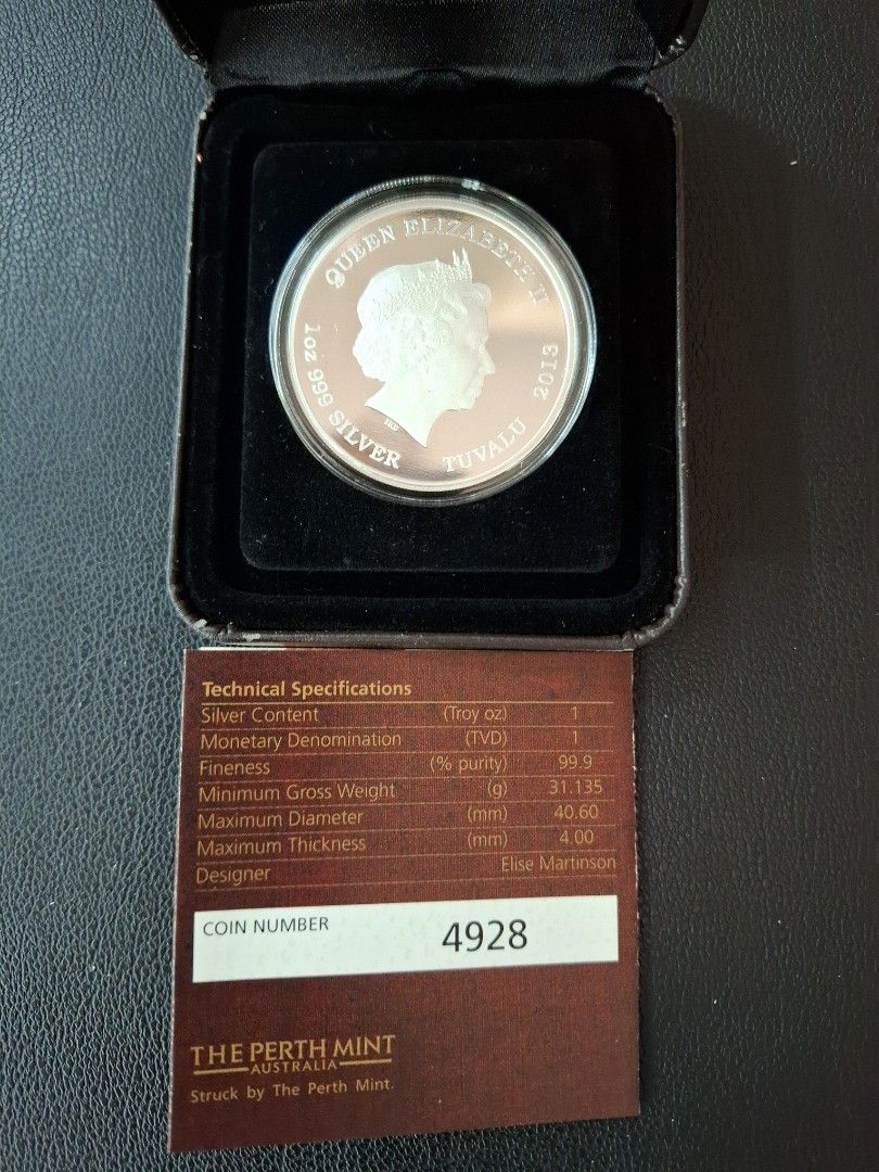 Aus..Griffin.1oz 99.9 silver proof coin with box n cert.perth mint ...