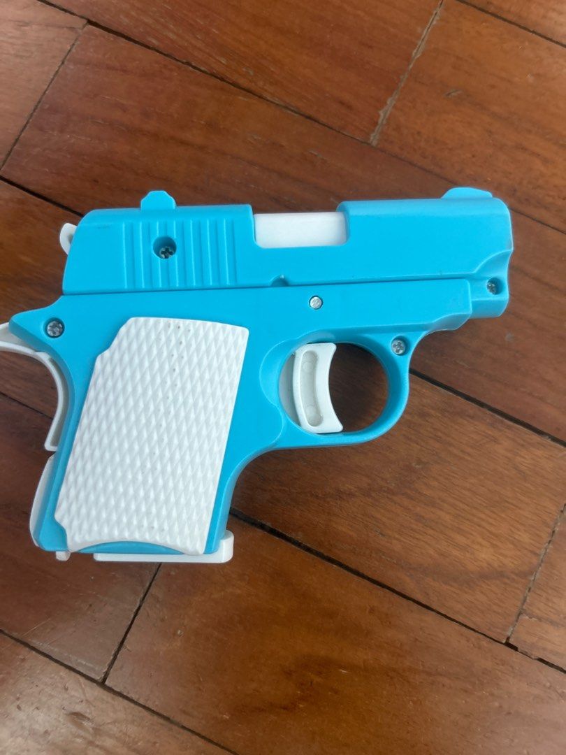 Blue and White Toy Gun, Hobbies & Toys, Toys & Games on Carousell
