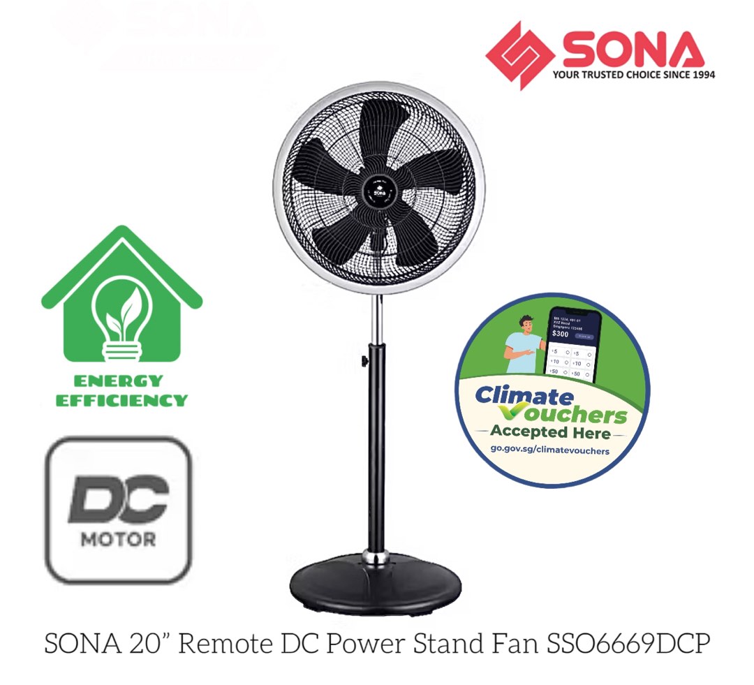 (Buy with Climate Voucher) SONA 20” BLDC Motor Power Stand Fan with ...