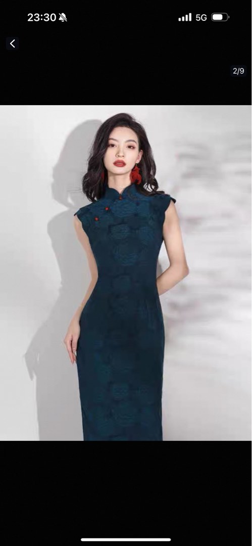 Deep Blue Cheongsam Dress, Women's Fashion, Dresses & Sets, Traditional ...
