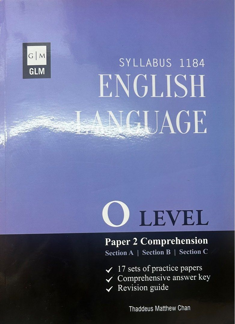 GLM O Level English Comprehension Paper 2 Workbook, Hobbies & Toys ...