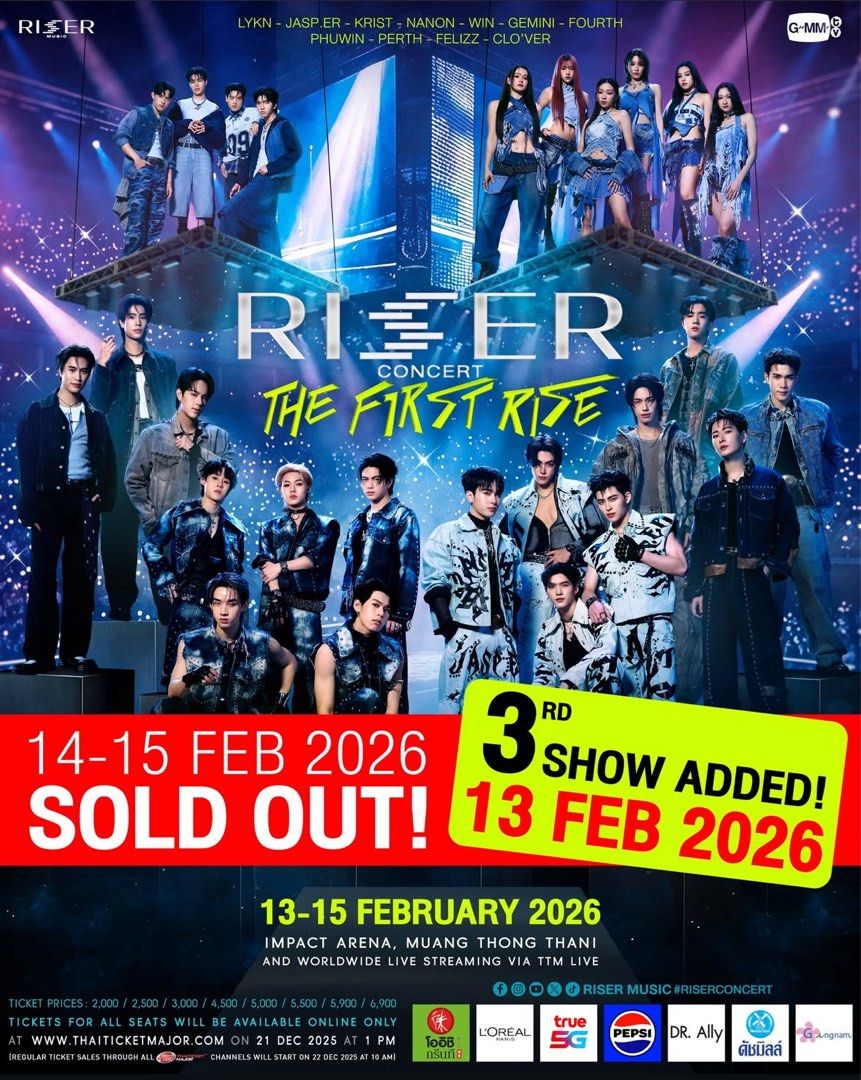 GMMTV RISER CONCERT TICKET | THE FIRST RISE | 13th February 2026 | 13 ...