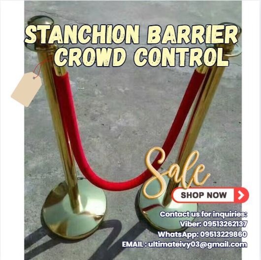 Gold Stand Rope Barrier with Crown STANCHION BARRIER CROWD CONTROL ...