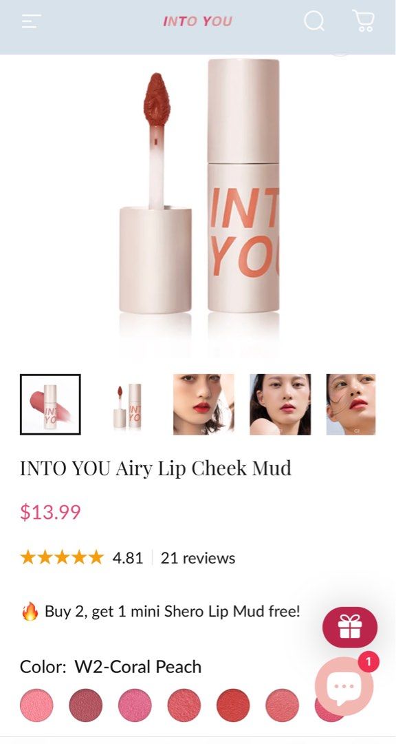 INTO YOU Airy Lip Cheek Mud, Beauty & Personal Care, Face, Makeup ...