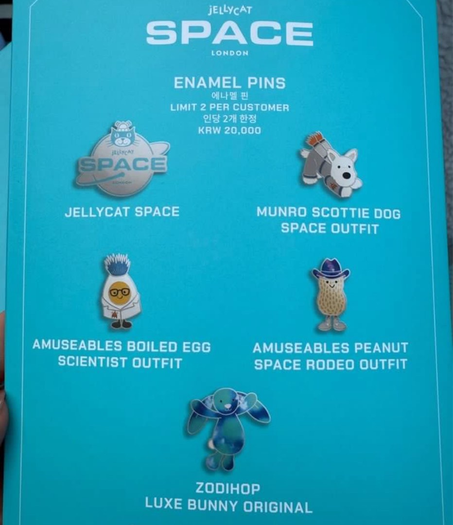 Jellycat Space Enamel Pins SEOUL EXCLUSIVE, Hobbies & Toys, Toys ...