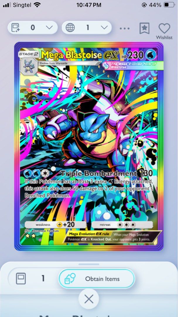 Mega Blastoise EX Pokemon Card TCGP (Game), Hobbies & Toys, Toys ...