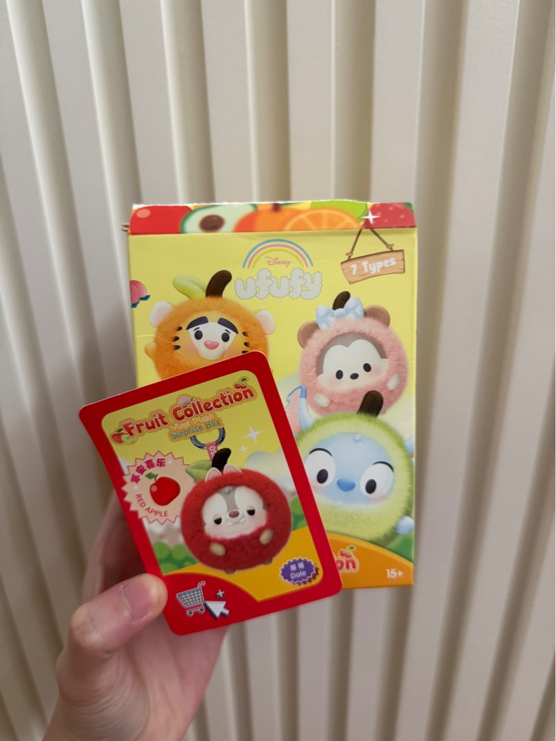 Miniso dale red apple fruit collection plush pendant blind box, Hobbies ...