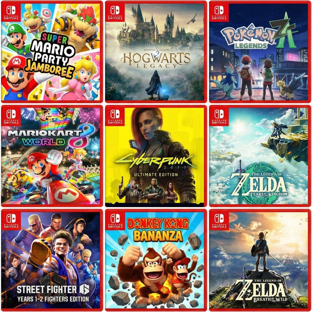 Nintendo Switch 2 Game Cards ~ Mario Pokémon Zelda Street Fighter ...