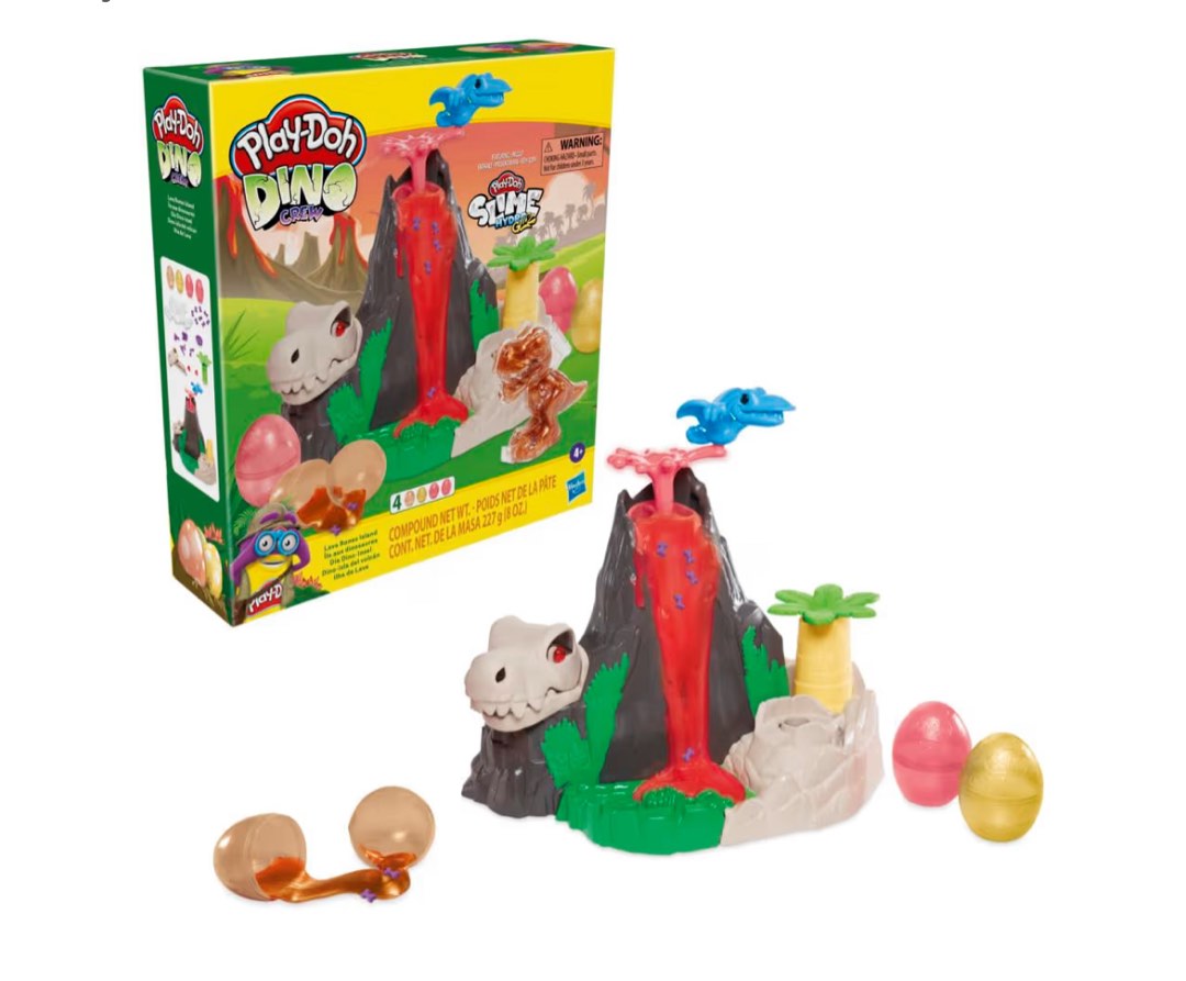 Play-Doh Slime Dino Crew Lava Bones Island Volcano Playset with ...