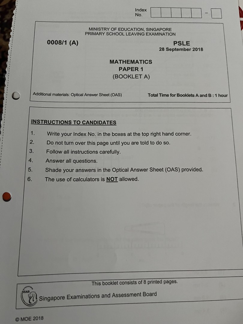 PSLE Mathematics Paper 1 & 2 (2018), Hobbies & Toys, Books & Magazines ...