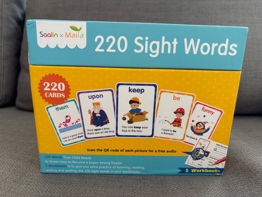 Saalin x Maila 220 Sight Words Flash Cards Set, Hobbies & Toys, Books ...