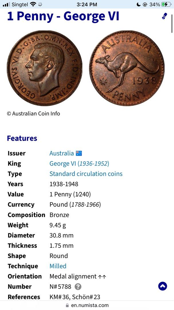 📣🈹Sale Additional 15% disc/Fixed Price Australia Penny 1942 Bombay Mint ...