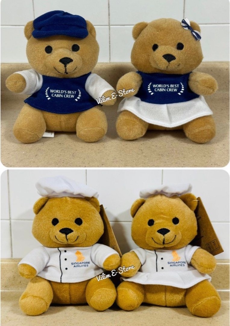 Singapore Airlines SIA SQ Chef Bears & World’s Best Cabin Crew Bears ...