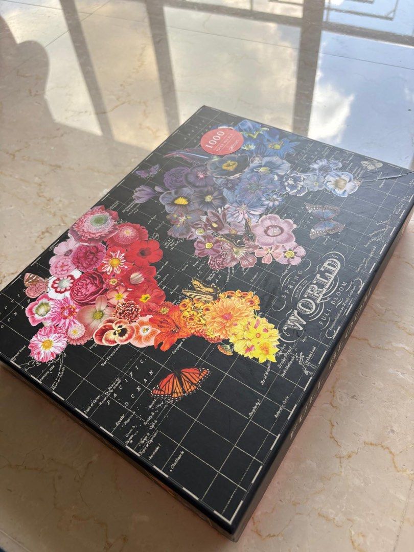 1000 Piece Floral World Map Jigsaw Puzzle, Hobbies & Toys, Toys & Games ...