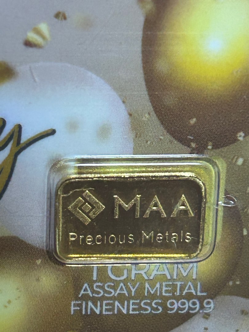 1g MAA 999.9 Fine Gold Bar (Anniversary Edition) with Receipt, Hobbies ...