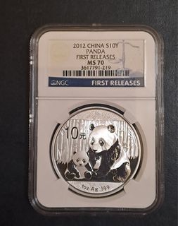 Early releases, perfect grade, 2012 china $10 pand silver coin, NGC ...
