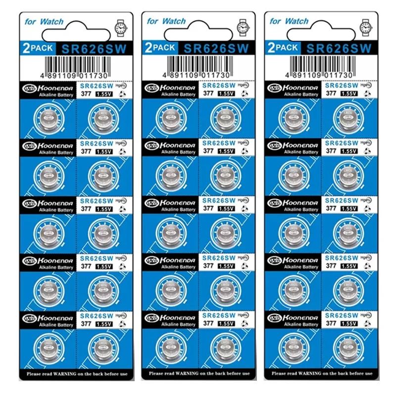 2-100Pcs AG4 SR626SW Watch Battery LR626 SR626 626SW 377A V377 1.5V ...