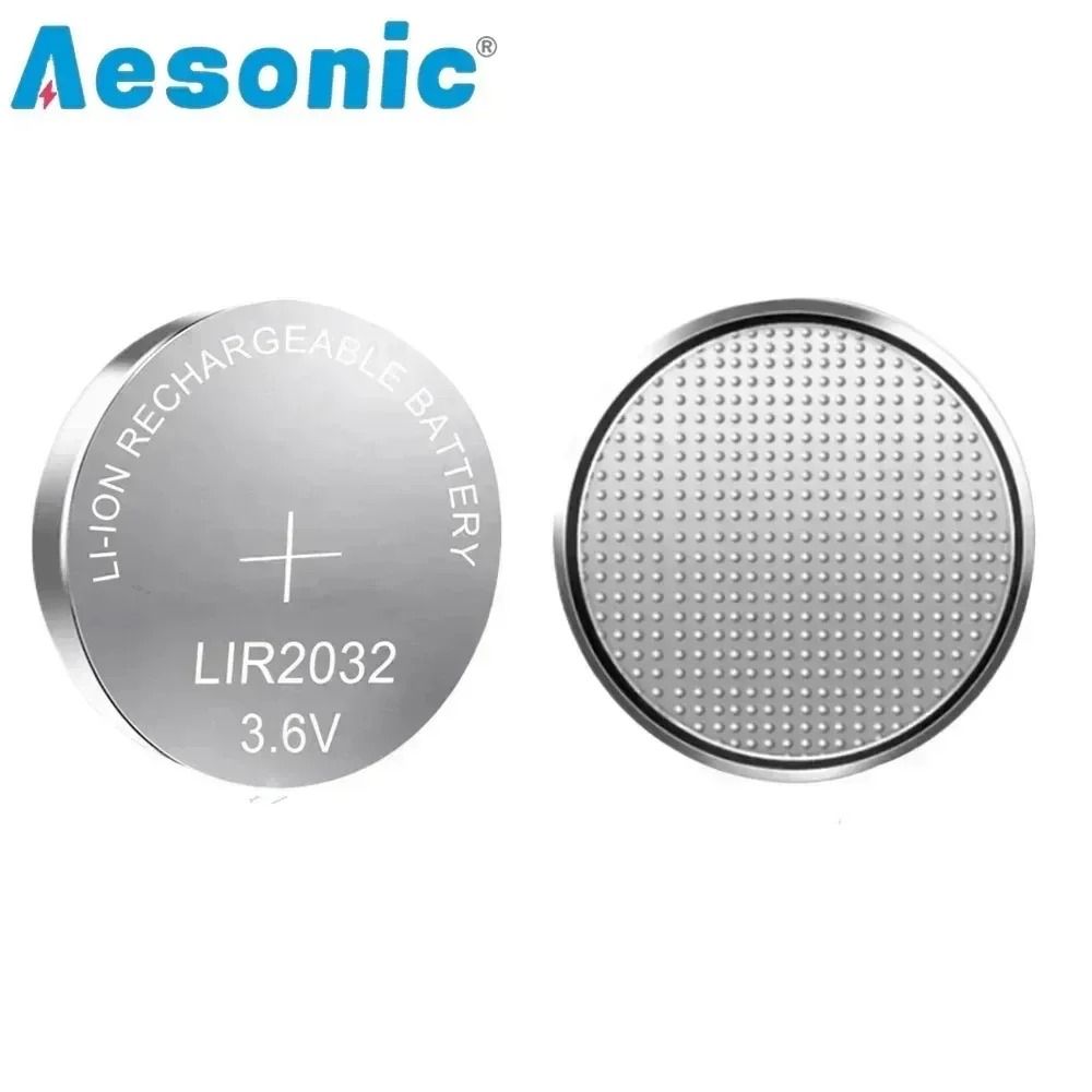 2PCS LIR2032 Rechargeable Lithium Button Battery LIR 2032 3.6V for Toy ...