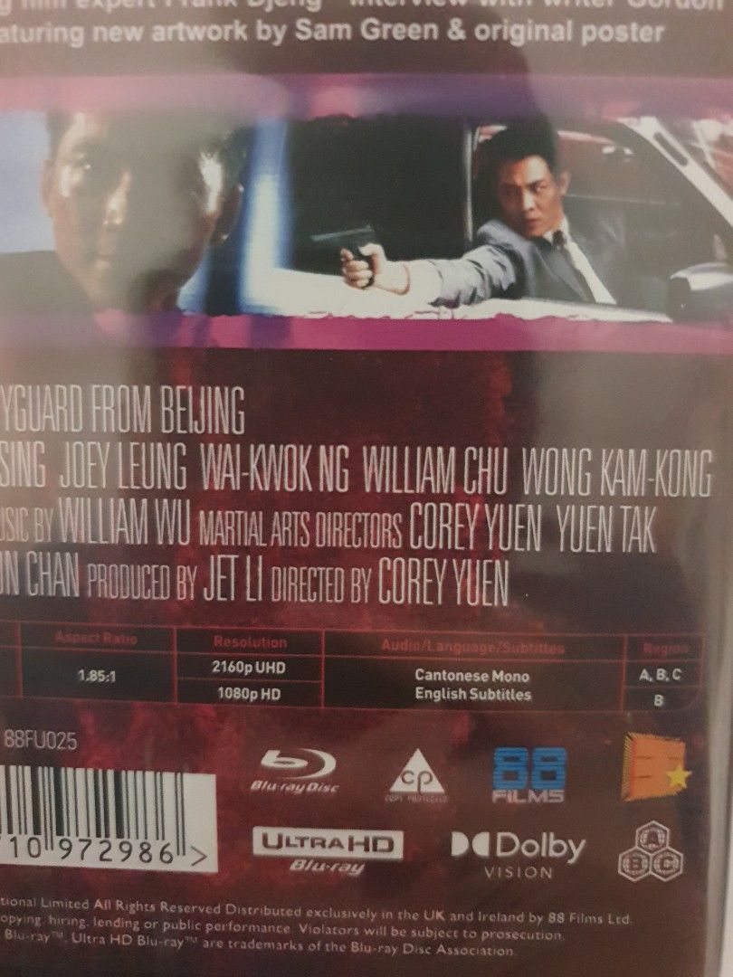 4K UHD Blu Ray : Bodyguard from Beijing (Jet Li), Hobbies & Toys, Music ...