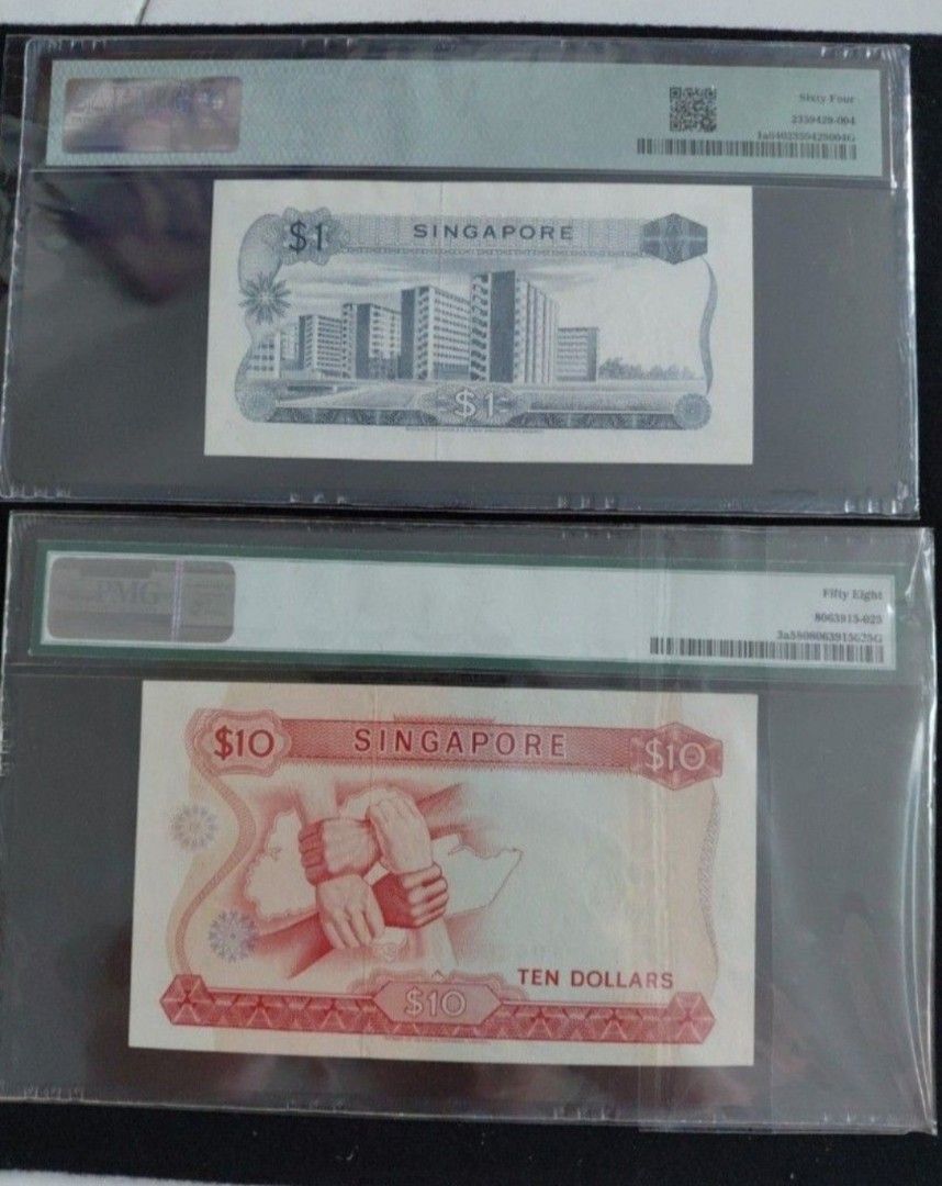 5 pcs First Prefix Orchid $1 $10 $25 $50 $100 A1 sign by LKS SG notes ...