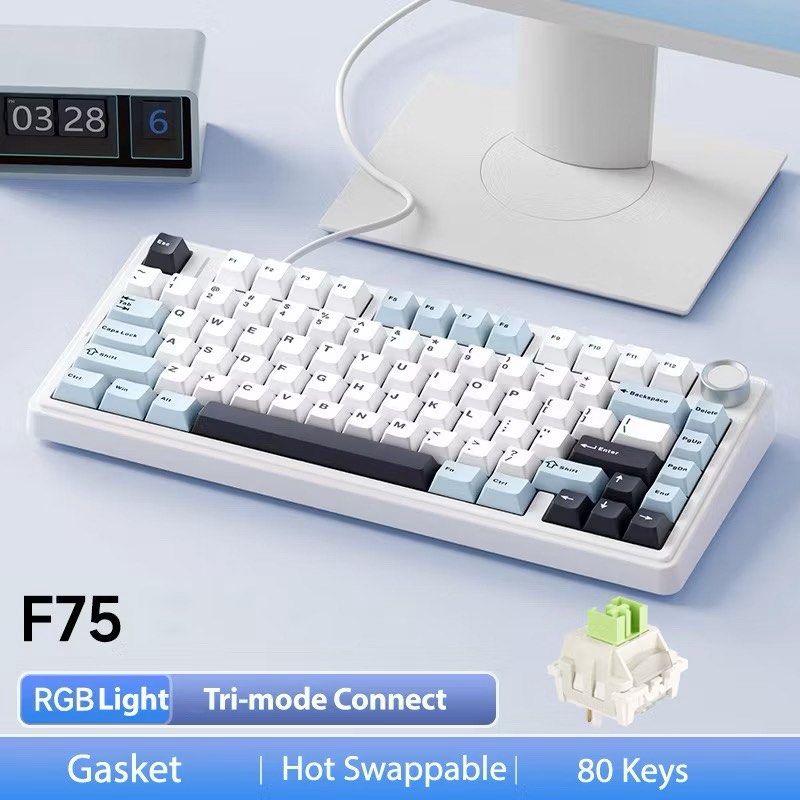 Aula F75 Mechanical Keyboard – RGB, Tri-Mode, 80 Keys (Hot Swappable ...