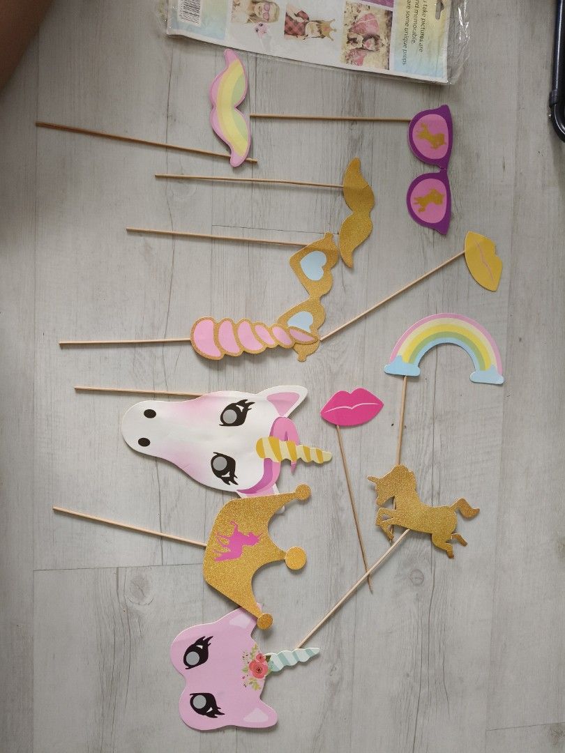 Blessing Unicorn Photo Booth Props - 12 Pieces, Hobbies & Toys ...