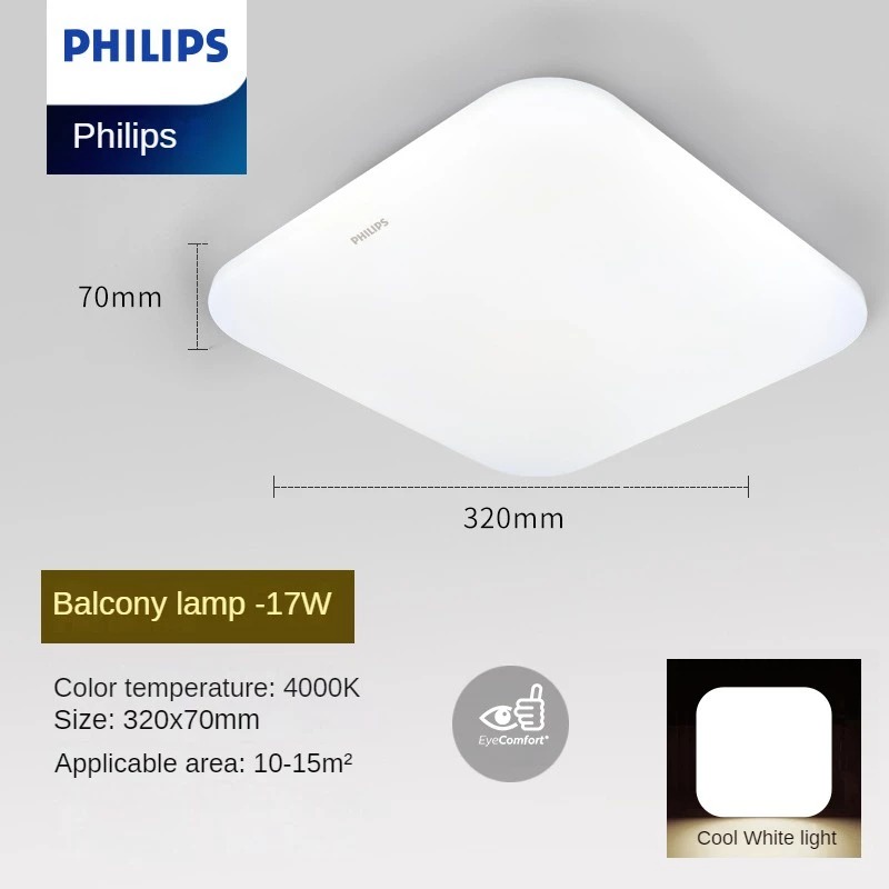 BNIB Philips Square LED Ceiling Light (17W, 4000K), Furniture & Home ...